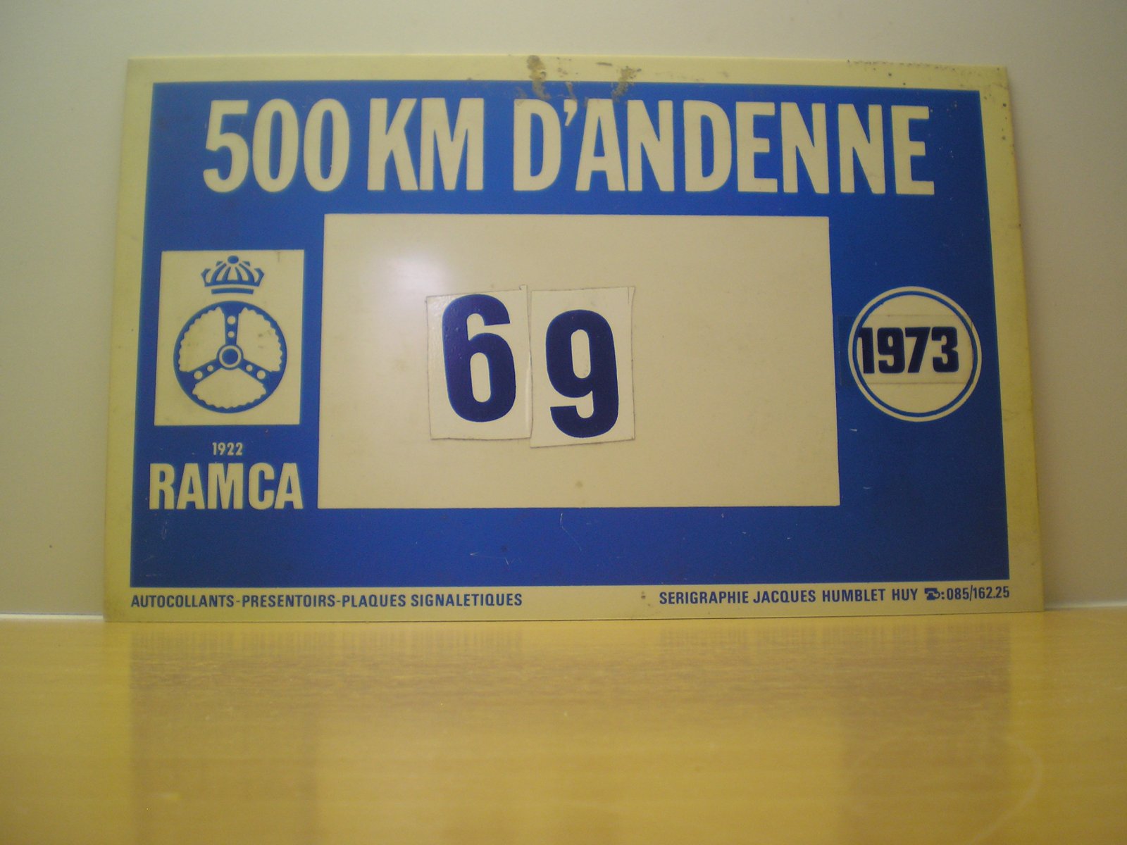 1973 500 km d'Andenne n° 69 verz. A.V. foto GG - Albums convertis ...