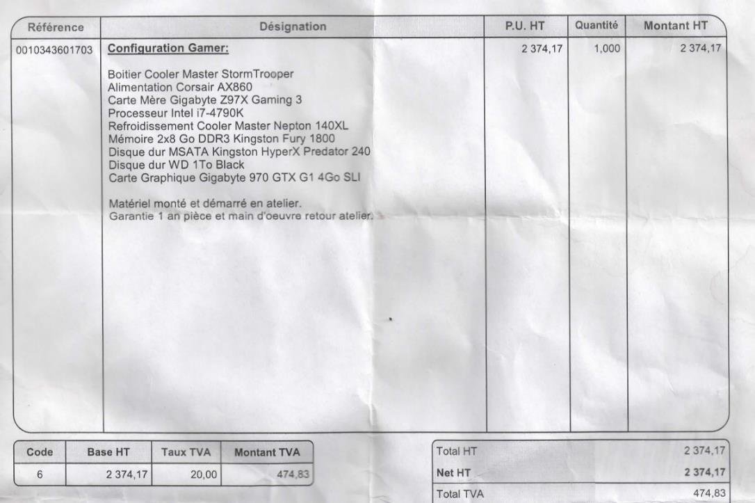 Scan facture fournisseur - Albums convertis - Forum Auto