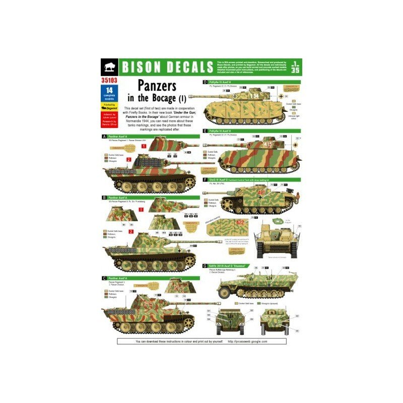 bison-decals-35103-re-printed-panzers-in-the-bocage-pt-1-14-panther ...