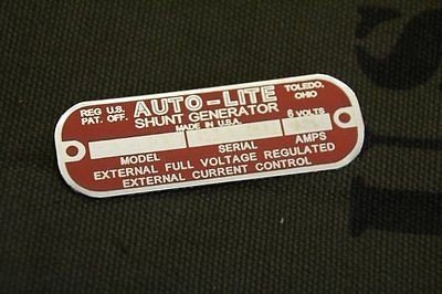 plate-plaque-plaquette-AUTOLITE-GENERATRICE-6v-T2-jeep - Albums ...