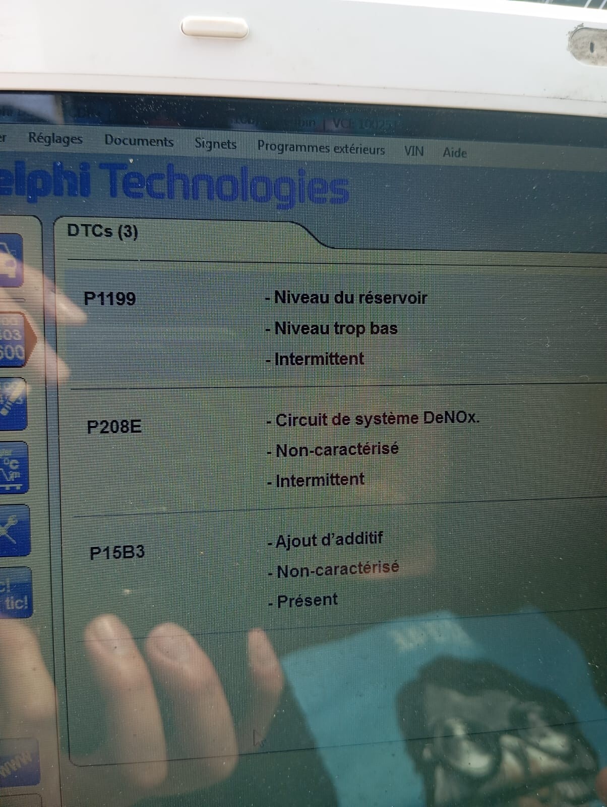 Besoin Confirmation diagnostique svp - Niveau d'additif Fap Cérine à ...
