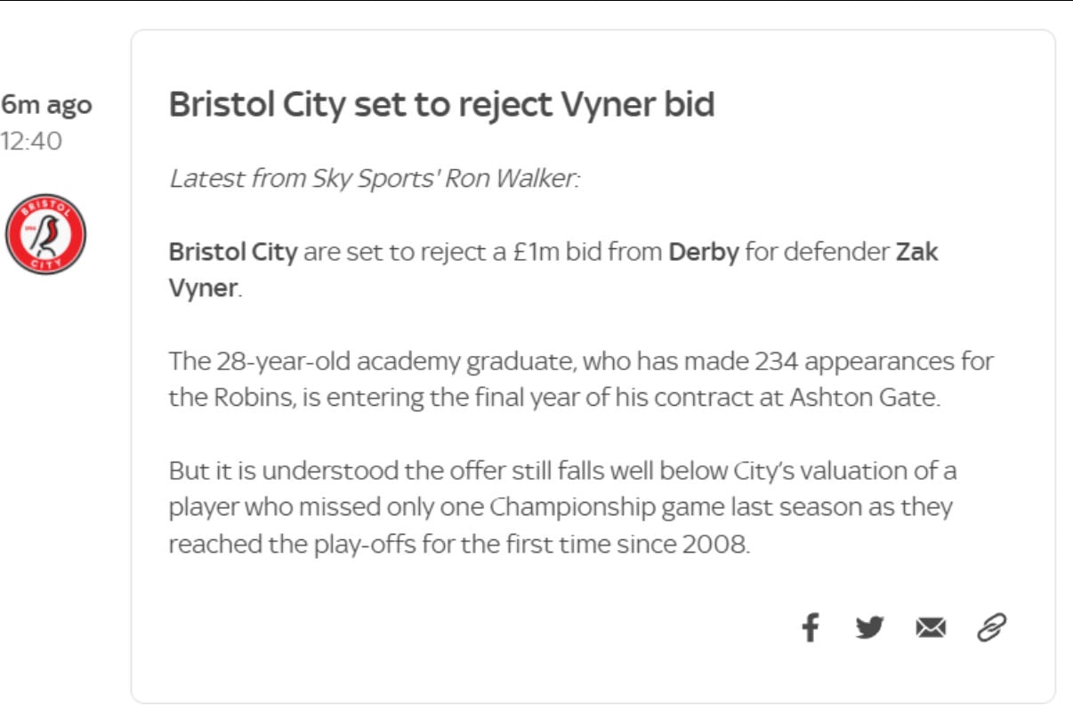 Zak Vyner - Transfer Forum - DCFC Fans