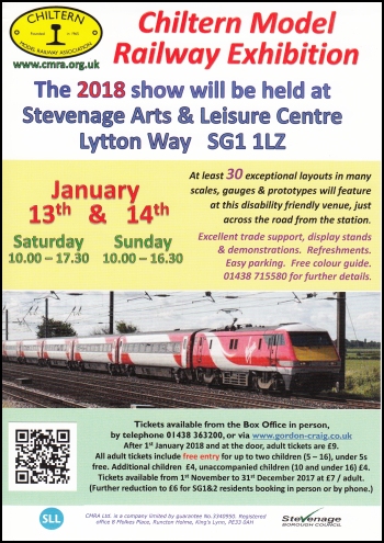 Chiltern Model Railway Exhibition - Stevenage 13/14 Jan 2018 ...