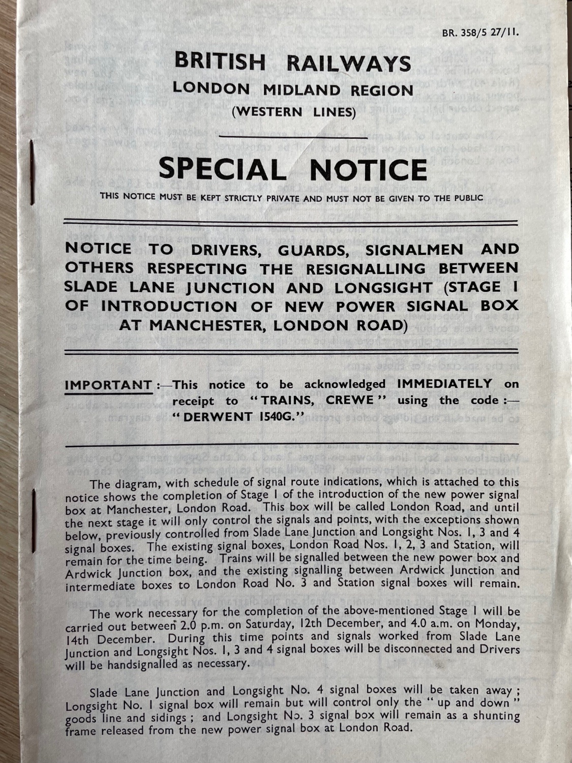 1959 Manchester Longsight re-signalling - UK Prototype Discussions (not ...