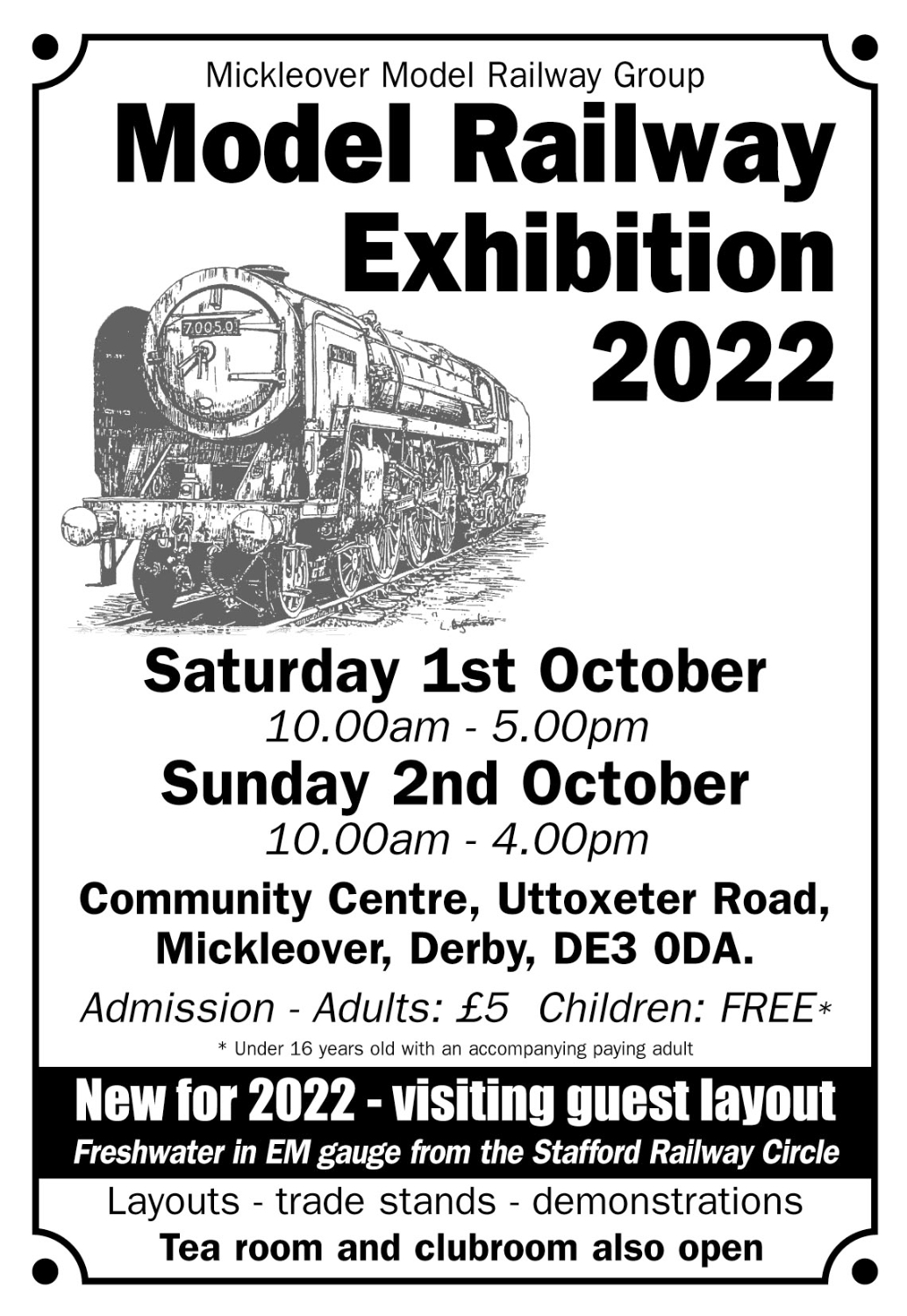 Mickleover (Derby) 1st & 2nd October 2022 - Exhibitions - RMweb