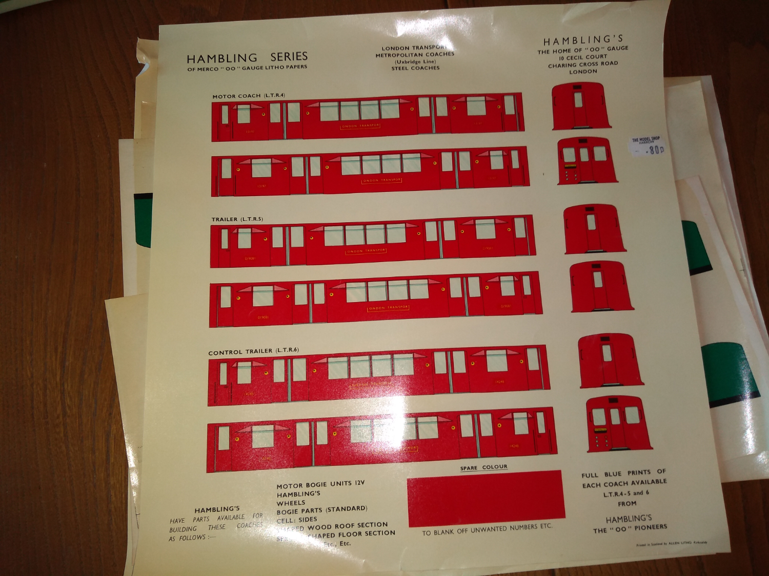 Hamblings / MERCO lithograph sides and ends for Southern Railway EMUs ...