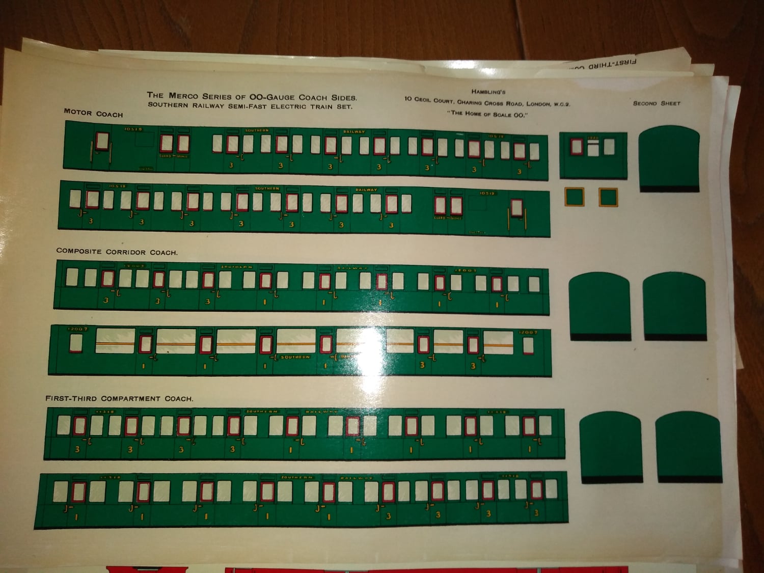 Hamblings / MERCO lithograph sides and ends for Southern Railway EMUs ...