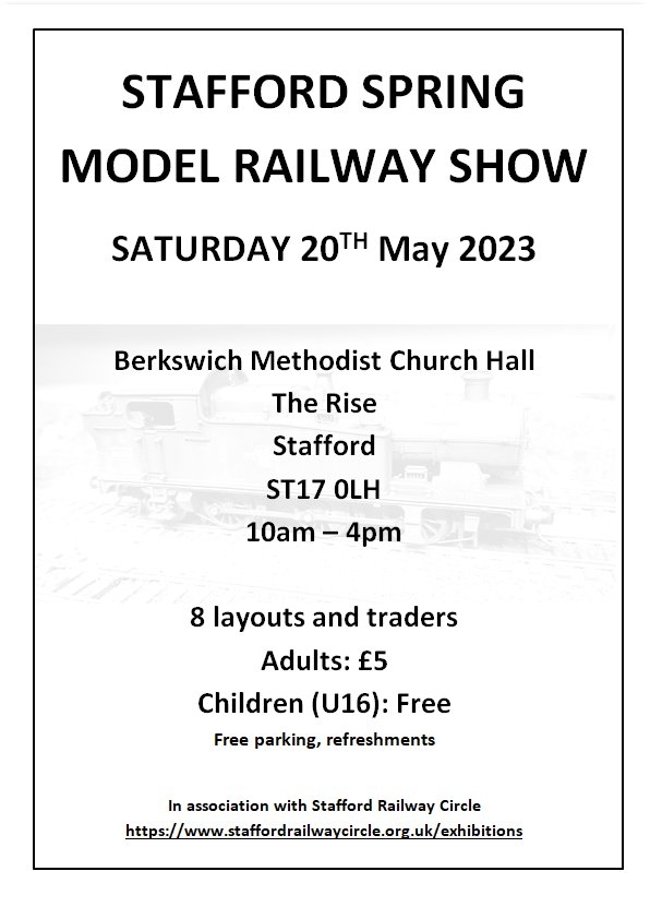 STAFFORD SPRING SHOW SATURDAY 20TH MAY - Exhibitions - RMweb