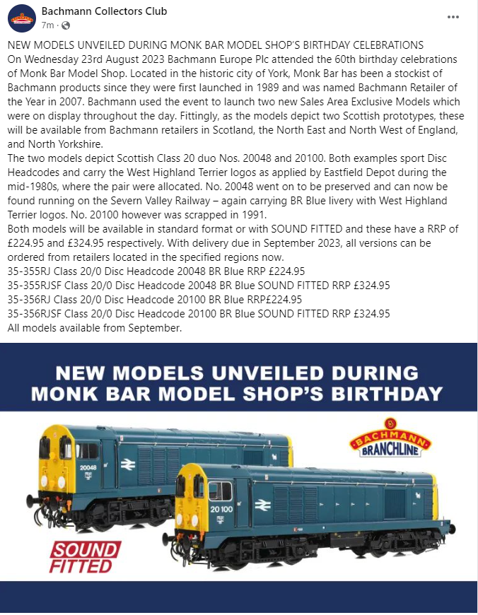 Bachmann product announcement Wednesday 23/8/23. - Bachmann - RMweb