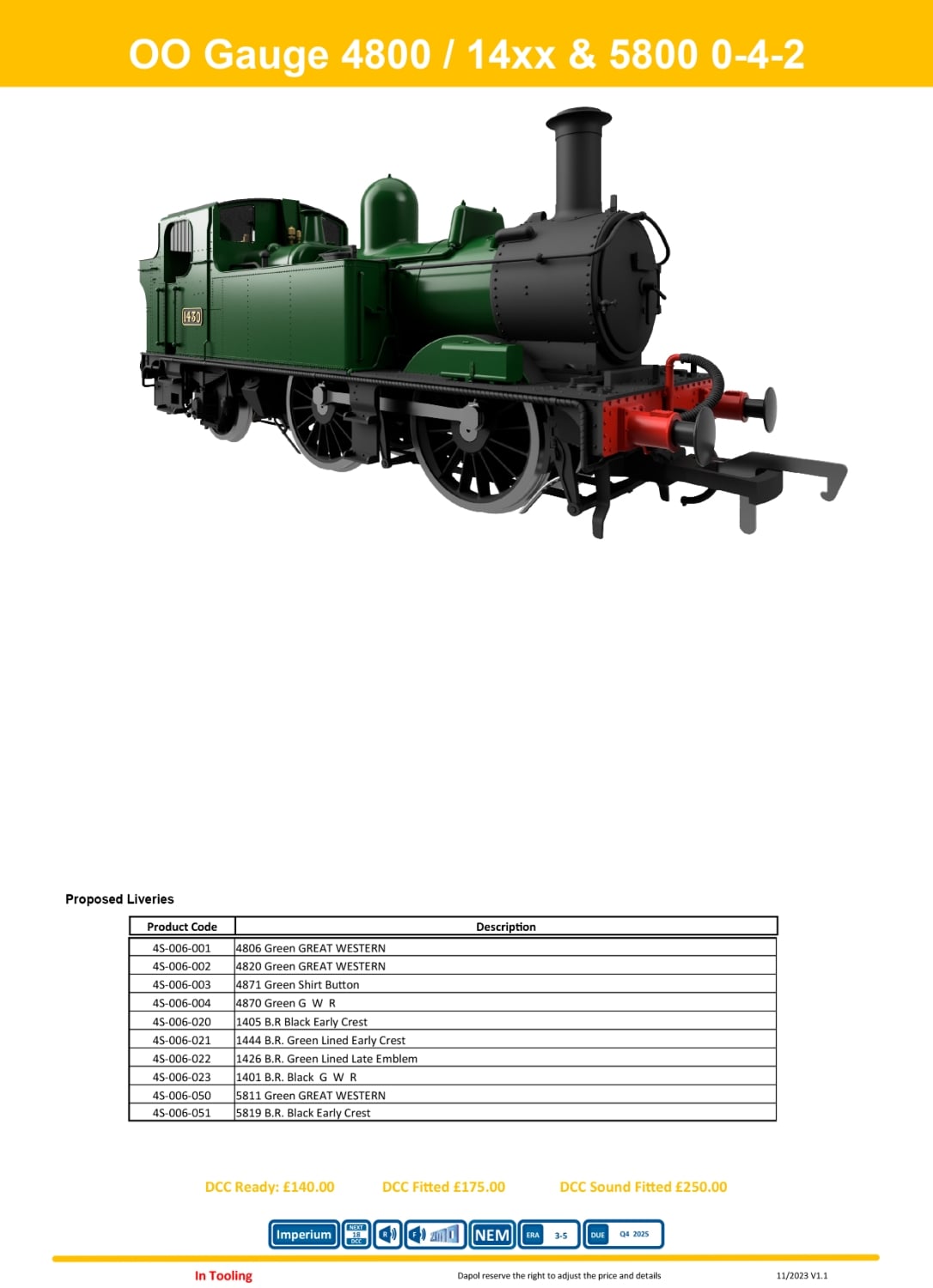 Dapol OO 14XX and 517 Class 0-4-2Ts - Dapol - RMweb