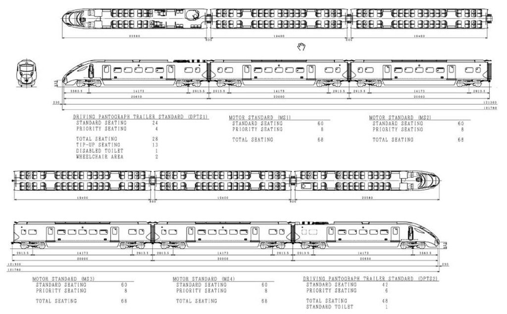Name of type of technical? drawing showing side elevation and seating ...
