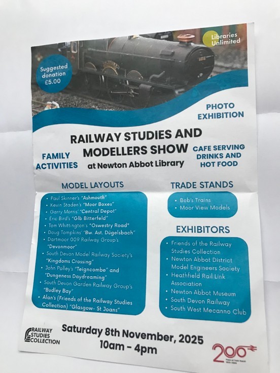 Railway Studies and Modellers Show - Newton Abbot Library, Sat 8th ...